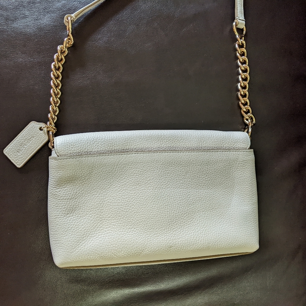 Coach Ivory Crossbody Leather Bag - Gem